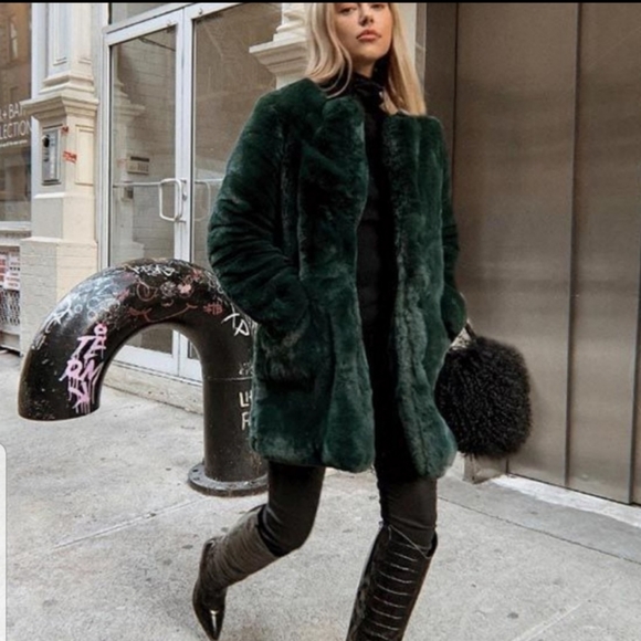 Magaschoni | Jackets & Coats | Magaschoni Faux Fur Olive Super Luxe ...